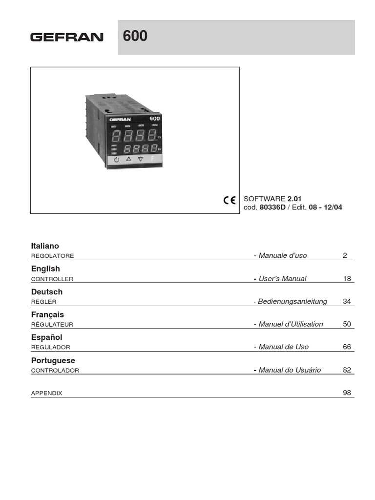 Gefran 600 v2.01 | PDF