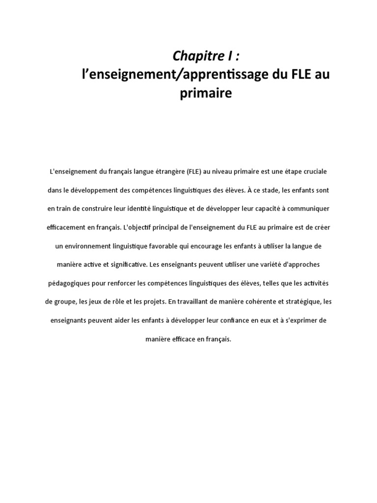Didactique de l'oral au primaire FLE | PDF | Enseignement | Apprentissage