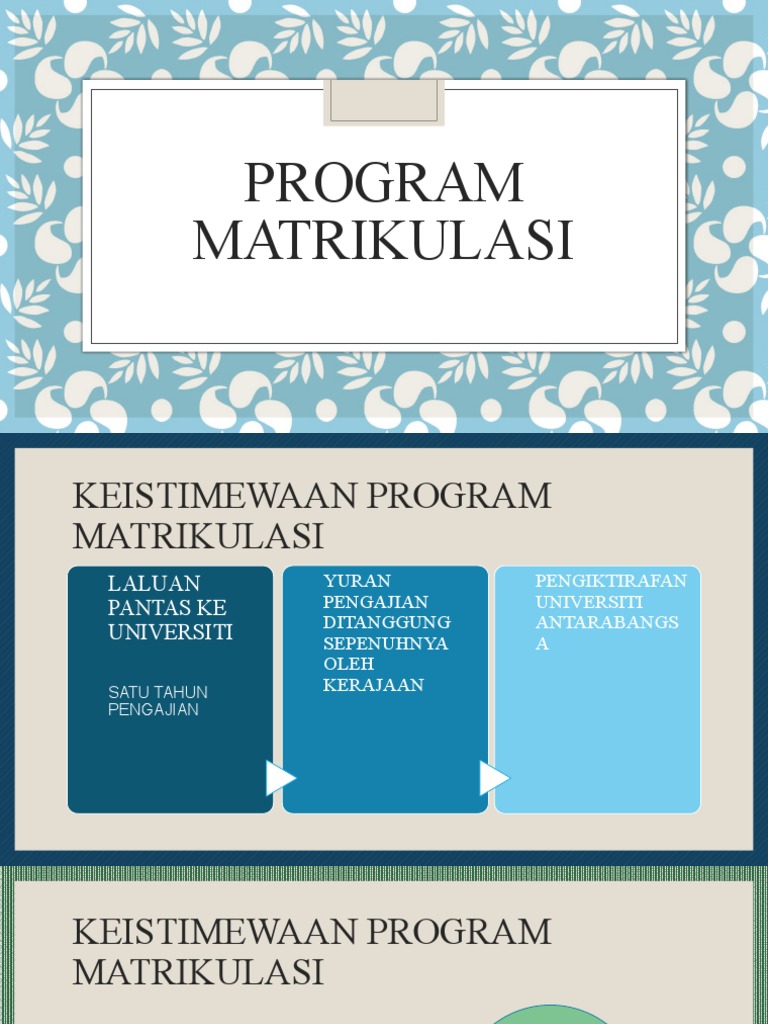 Program Matrikulasi | PDF