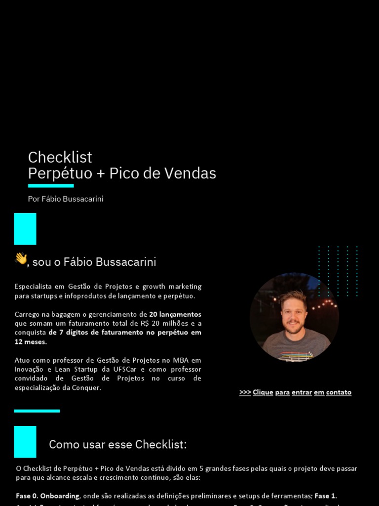 Checklist completo para estratégia de perpétuo e pico de vendas | PDF ...