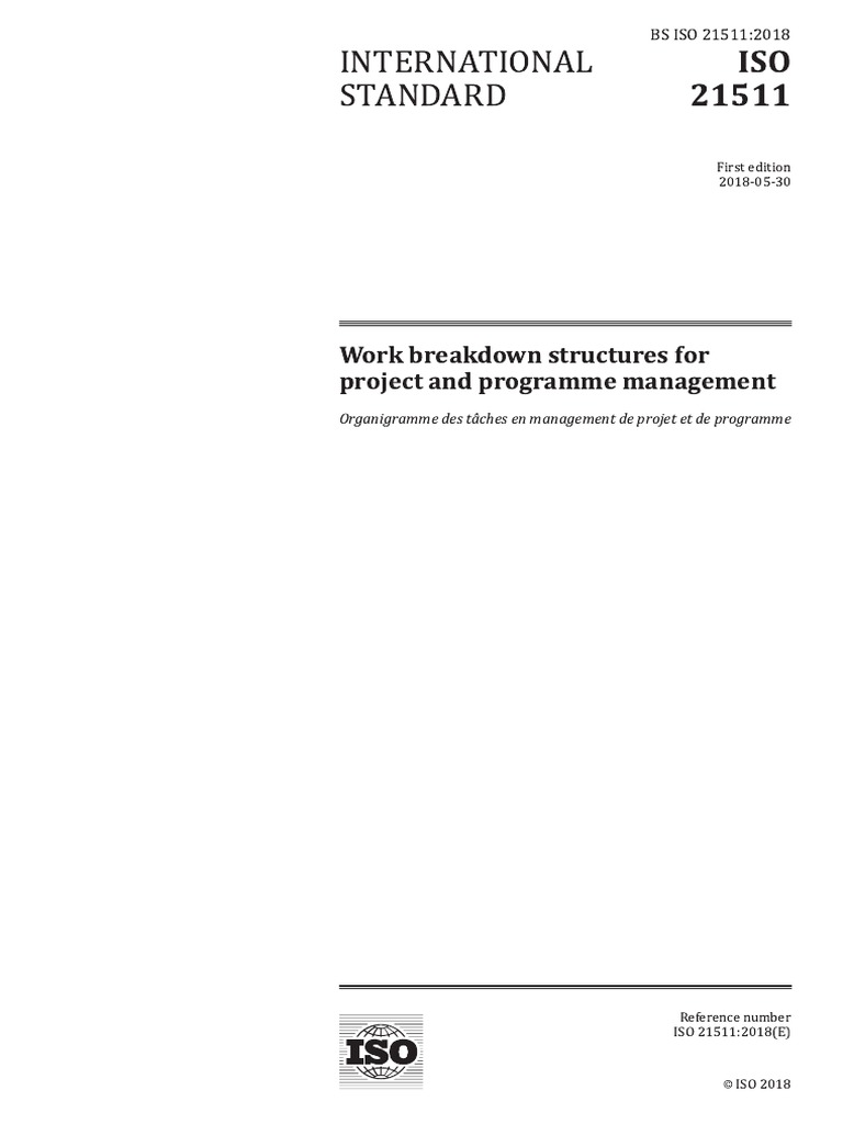 Iso 21511-2018 Work Breakdown Structures | PDF | International ...