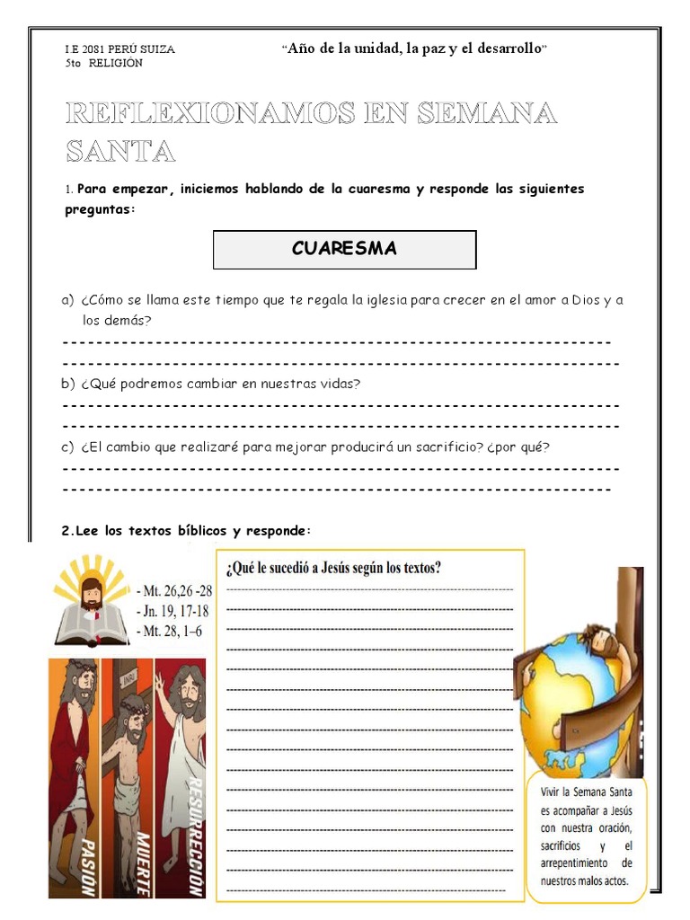 FICHA SEMANA SANTA | PDF