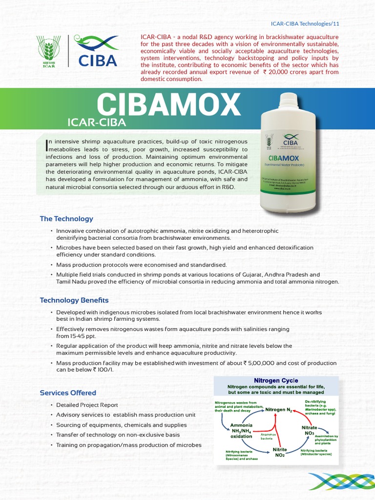 Cibamox: The Technology | PDF | Aquaculture | Ammonia