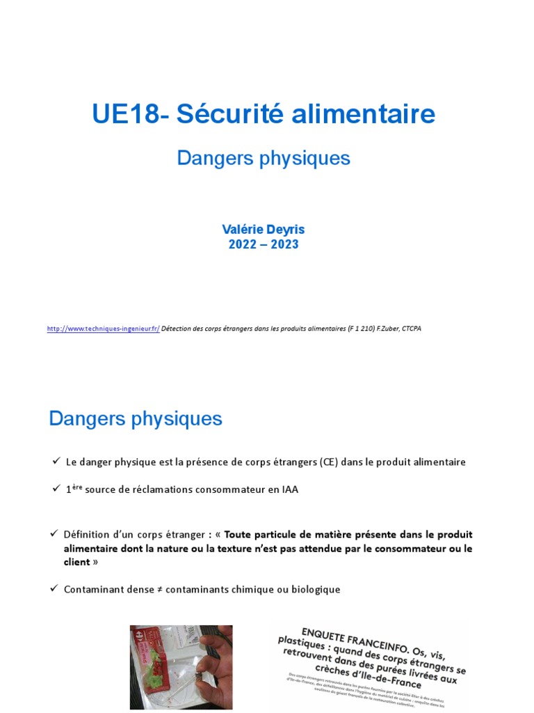 Dangers physiques en sécurité alimentaire | PDF | Métaux | Champ magnétique