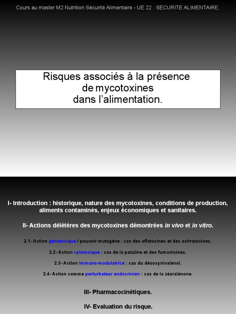 Présentation Mycotox M2 QSA | PDF | Mycotoxine | Spécialités médicales