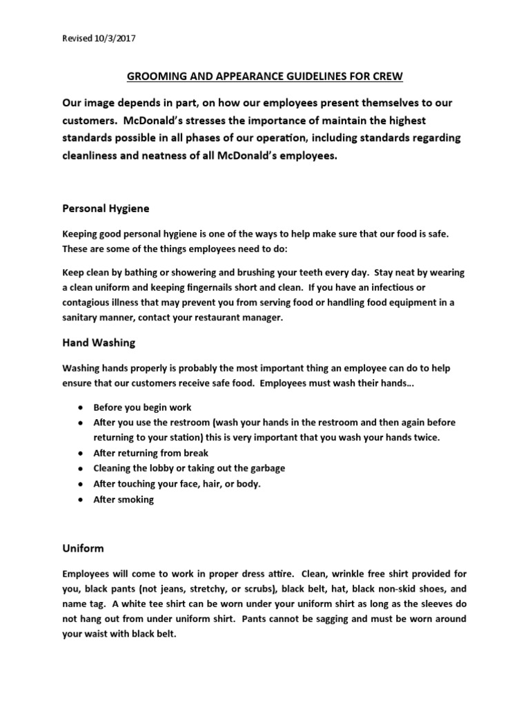 1639673267.4350054 - Grooming and Appearance Guidelines For Crew 1 1 ...
