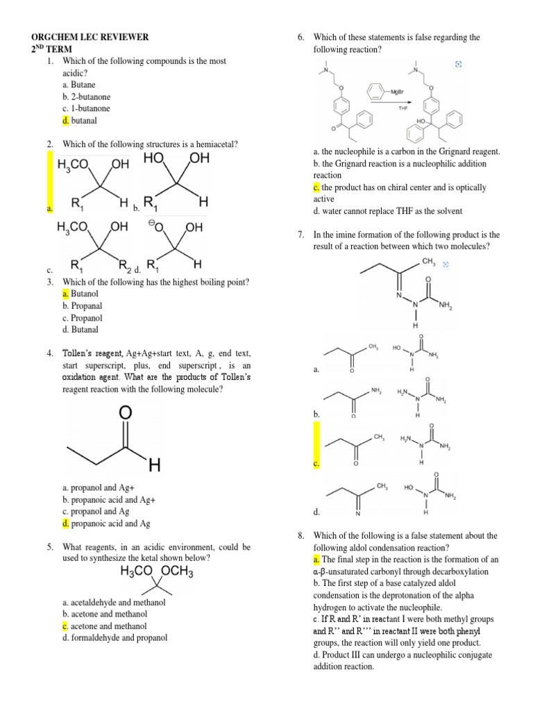 Understanding Organic Chemistry Reactions: A Review of Key Concepts Regarding Reaction ...