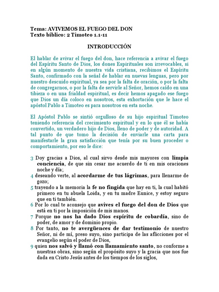 Aviva El Fuego Del Don Que Hay en Ti | PDF | Jesús | Evangelios