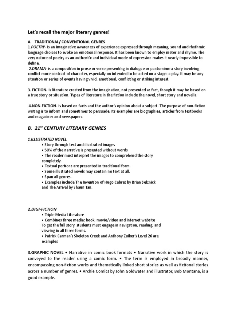 3rd QTR. REVIEWER 21ST CENTURY LIT | PDF | Narration | Plot (Narrative)