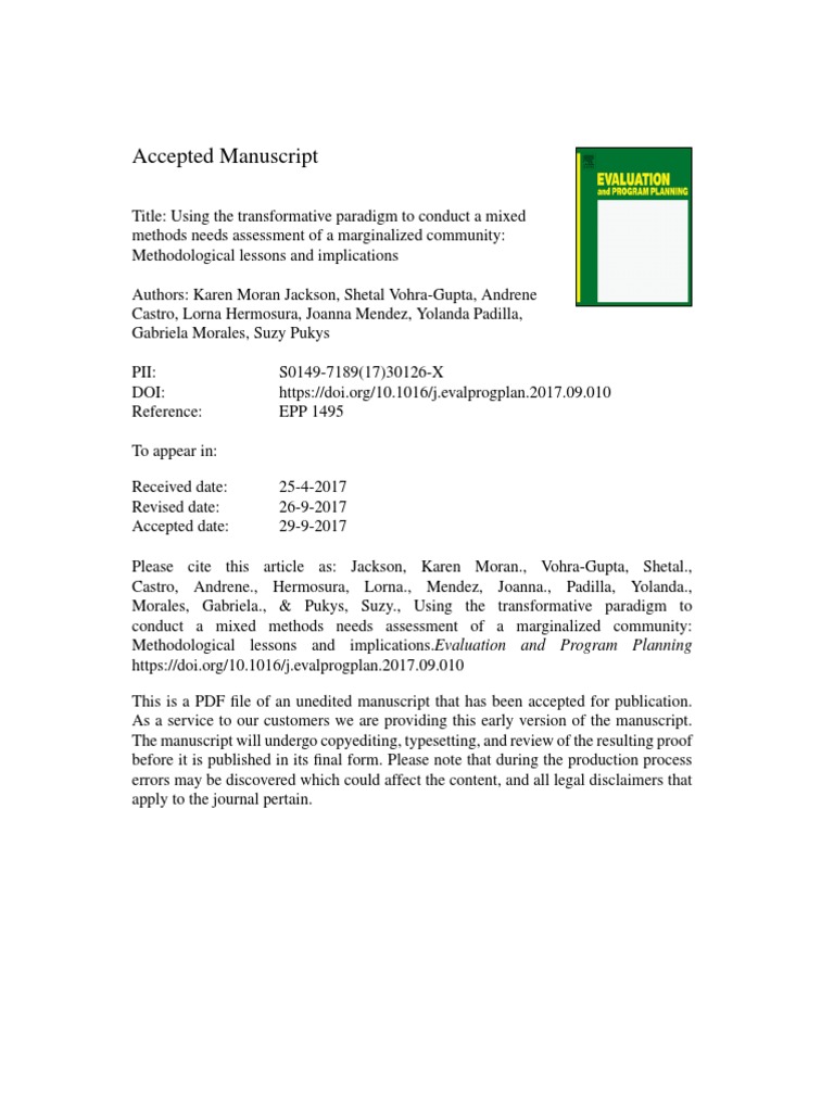 Evaluation and Program Planning | PDF | Focus Group | Needs Assessment