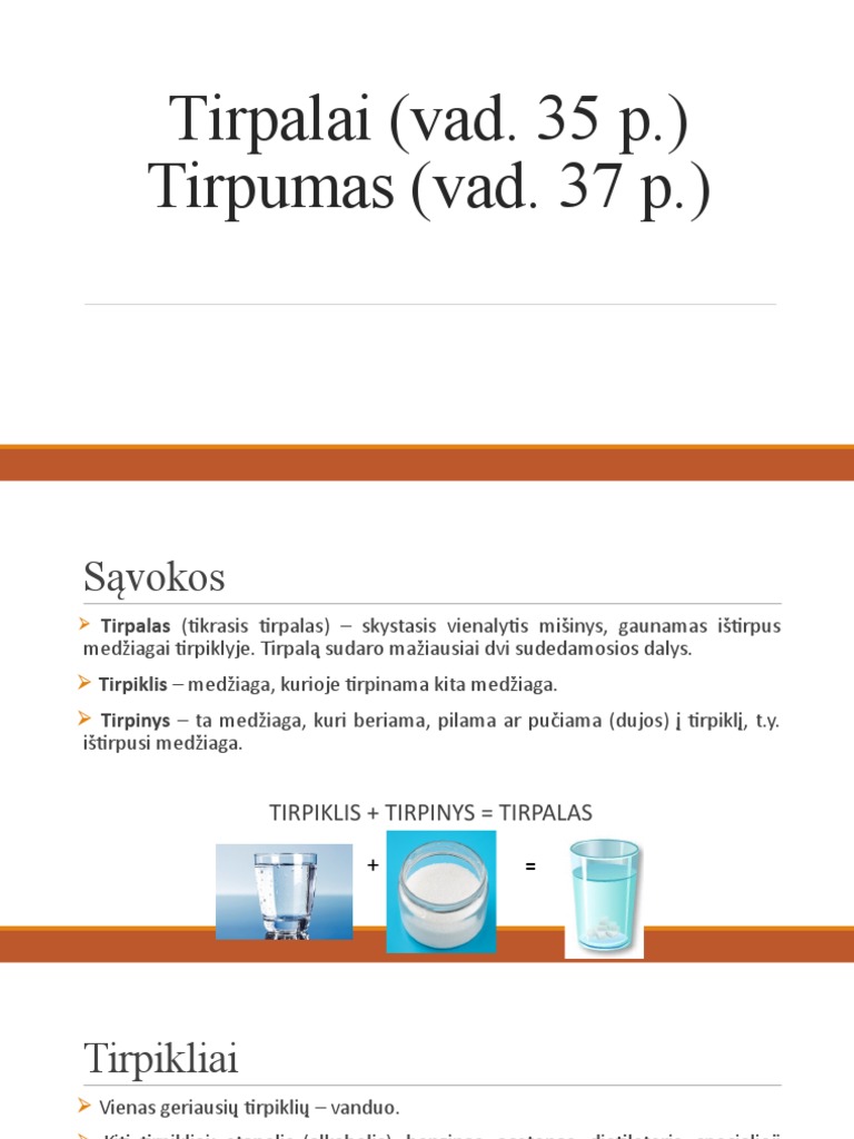Chemija Tirpalai | PDF