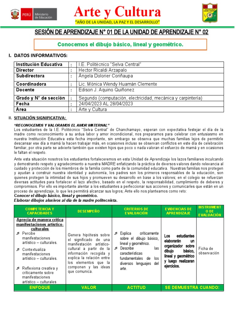 Dibujo básico, lineal y geométrico | PDF | Dibujo | Evaluación