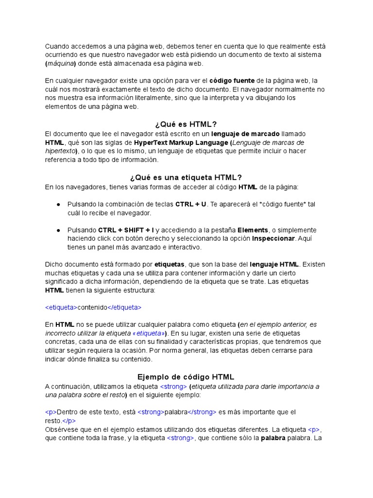 1) Qué Es HTML | PDF | HTML | Lenguaje de marcado