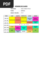 Horario de Clases Primer Grado... D-2023 | PDF