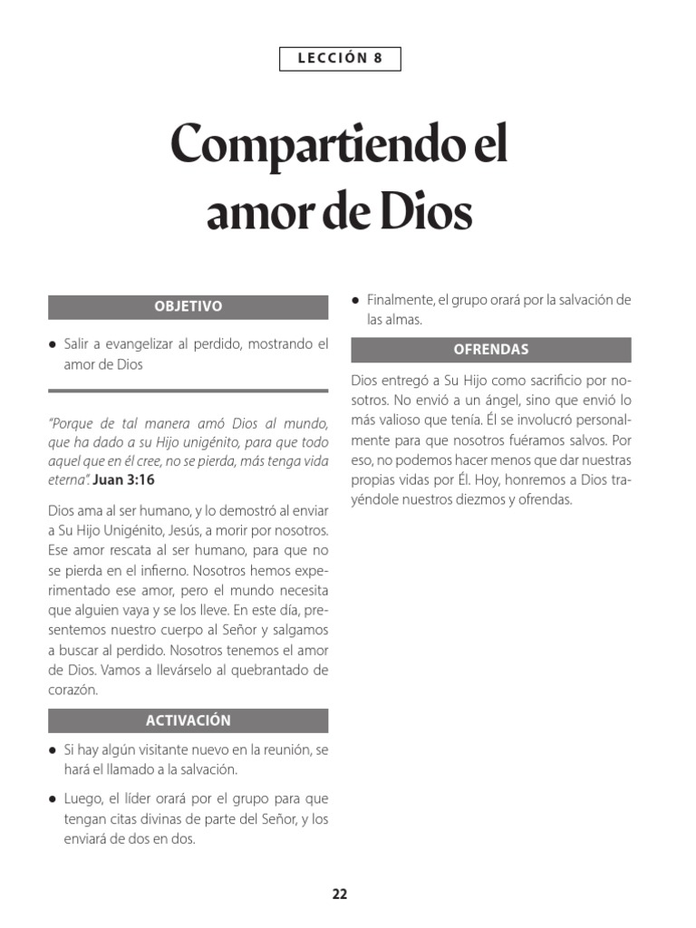 02-22-2023 Compartiendo El Amor de Dios (Evangelism) | PDF 02-22-2023 Compartiendo El Amor de Dios (Evangelism) | PDF