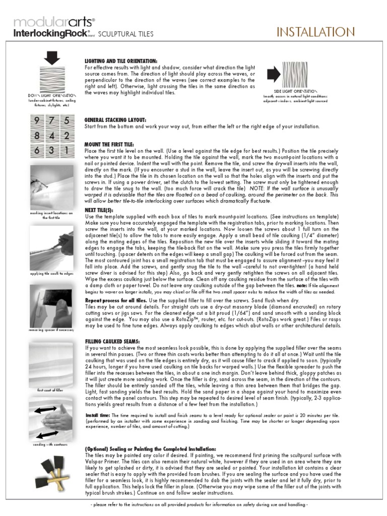 Manual Installation Tiles | PDF | Wall | Tile