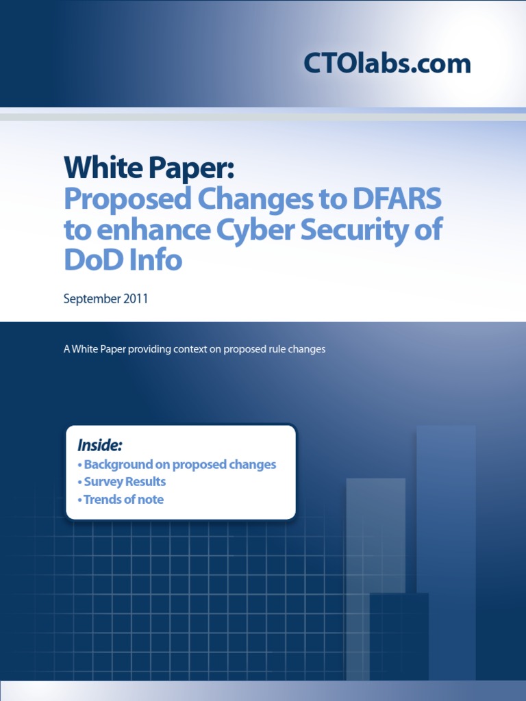 White Paper:: Proposed Changes To Dfars To Enhance Cyber Security of ...