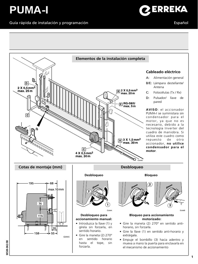 Manual Instalacion PUMA INVERTER Corredera | PDF | Bienes ...