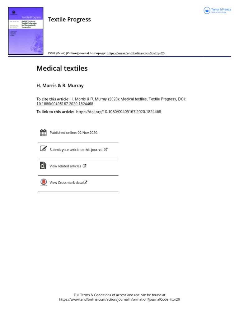 Medical Textiles | PDF | Rayon | Tissue Engineering