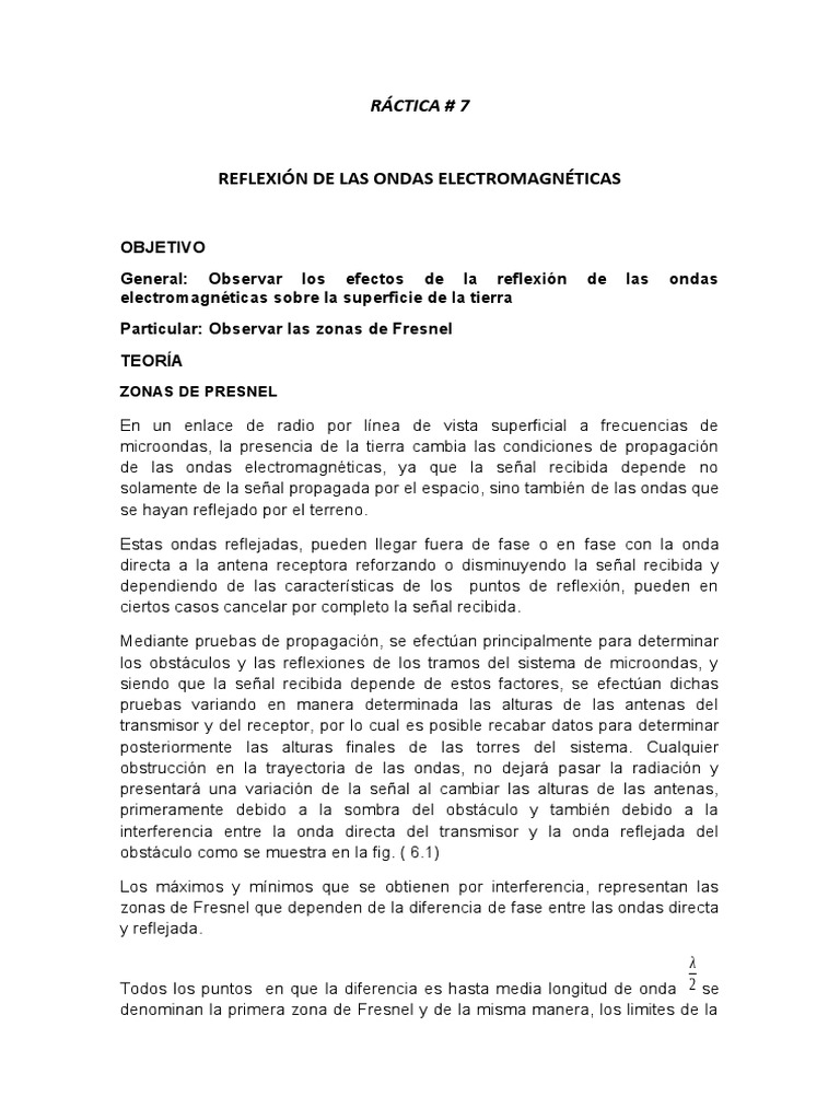 Reflexión de Las Ondas Electromagnéticas: Ráctica # 7 | PDF | Antena (Radio) | Olas