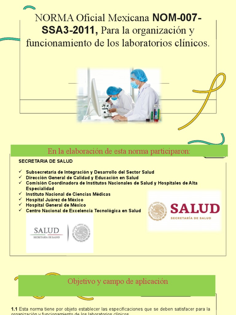 SSA3-2011, para La Organización Y: NORMA Oficial Mexicana NOM-007-funcionamiento de Los ...