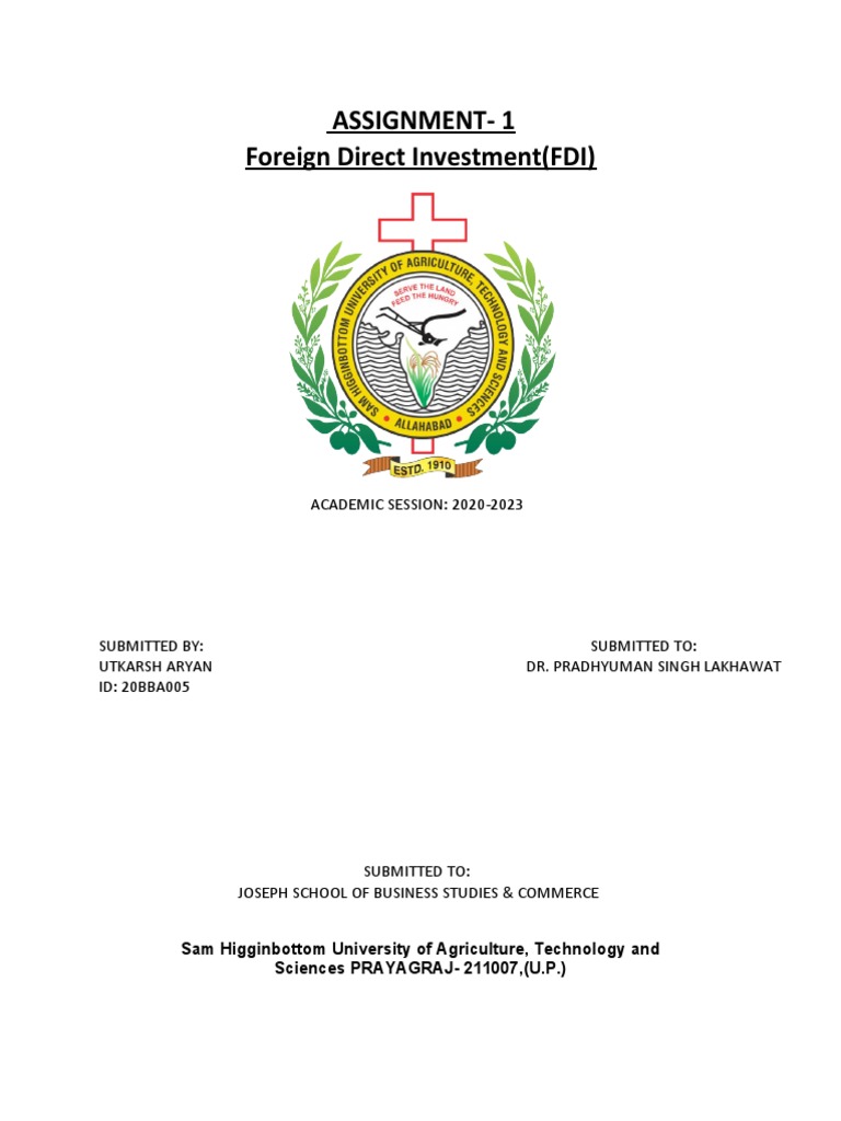 SM Assignment 1 | PDF | Foreign Direct Investment | Investing