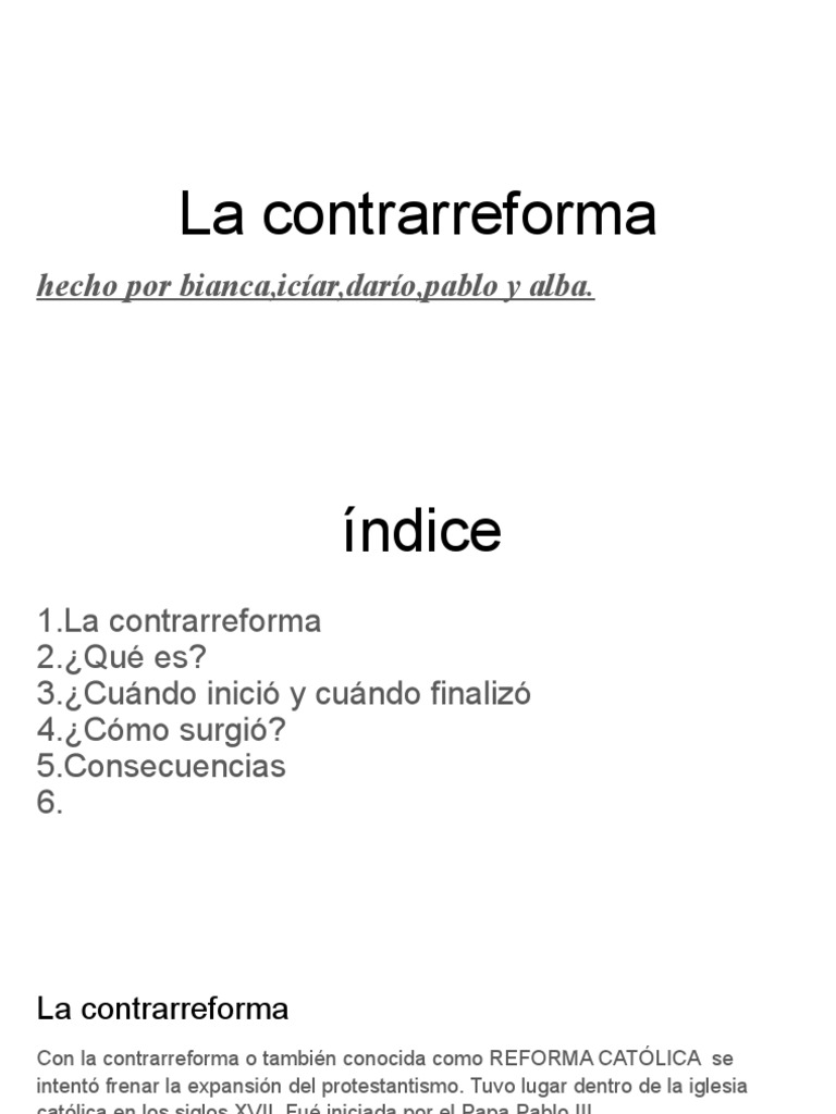 La Contrarreforma: Causas y Consecuencias | PDF