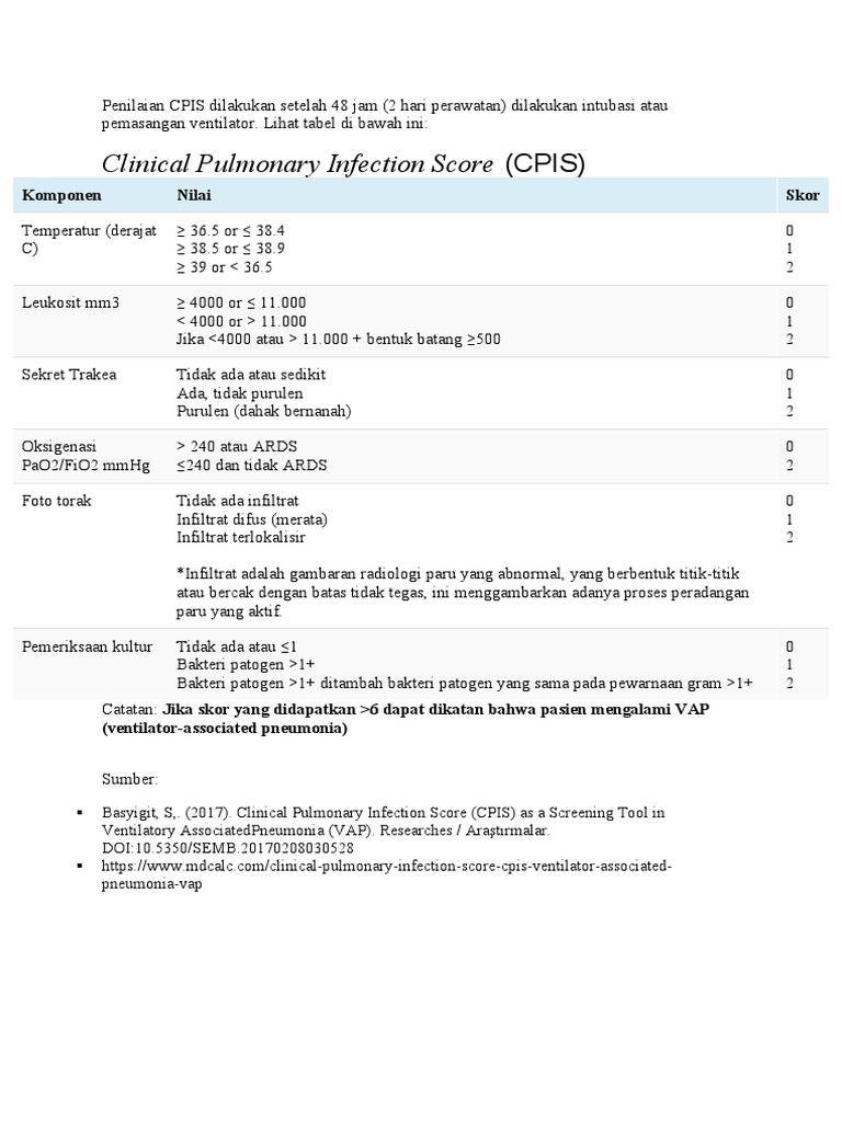 PENILAIAN RISIKO VENTILATOR-ASSOCIATED PNEUMONIA (VAP) MENGGUNAKAN ...