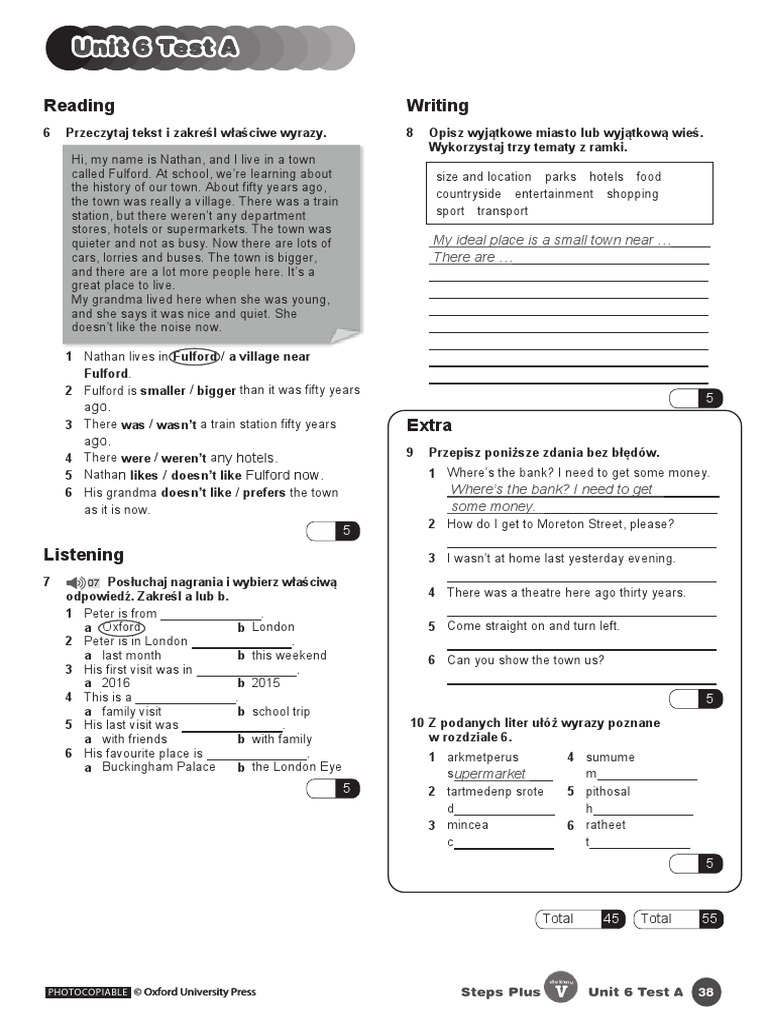 4015447unit 6 Test A Str. 2 Steps KL 5 | PDF