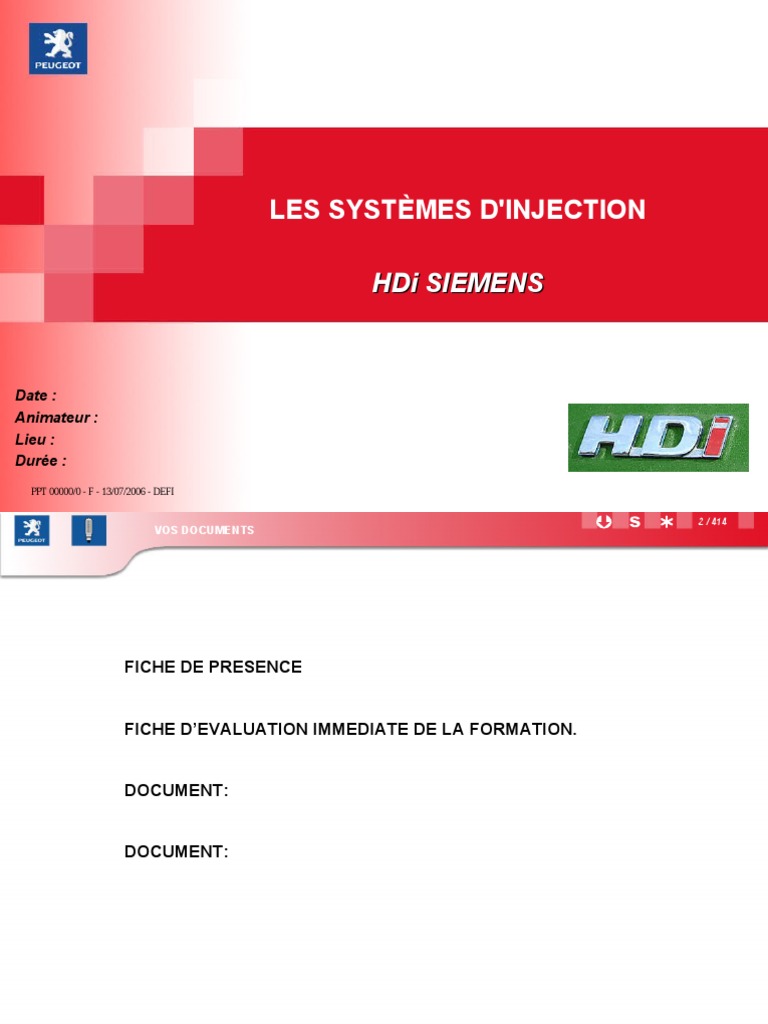 Les Systèmes D'Injection: Hdi Siemens | PDF | Injection (moteur) | Pompe
