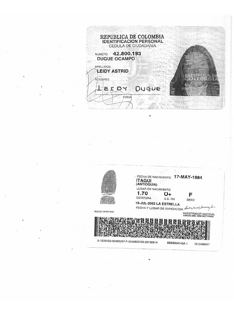 Cedula Leidy D | PDF