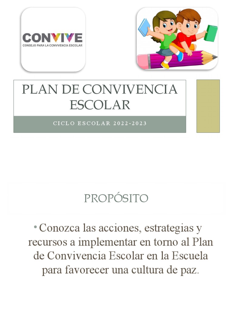 Plan de Convivencia Escolar 2022 | PDF