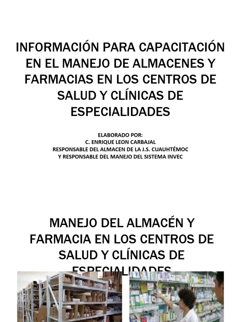 Capacitación en Manejo de Almacenes Farmacéuticos | PDF | Farmacia ...