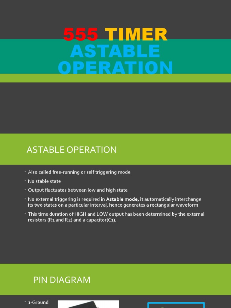 Astable Operation of 555 Timer | PDF | Manufactured Goods | Electrical Components