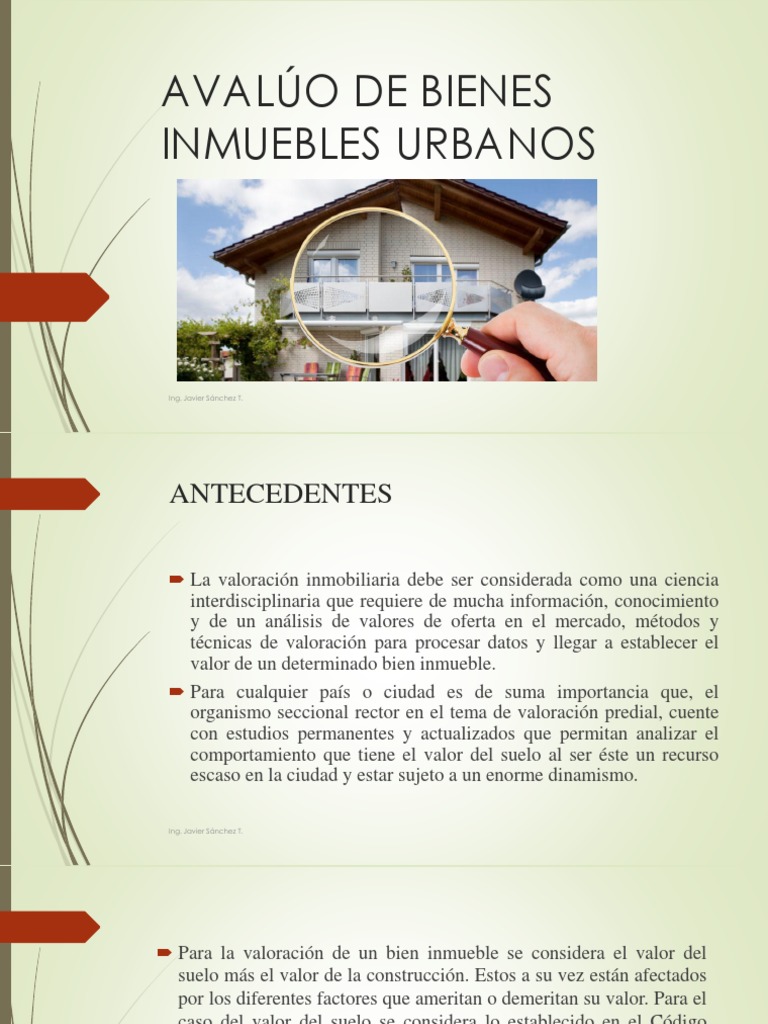 Avalúo de Bienes Inmuebles Urbanos | PDF | Bienes raíces | Bienes