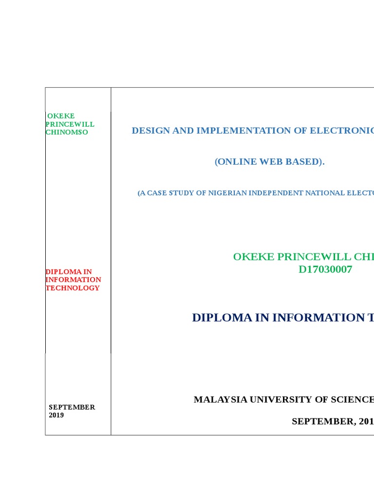 Design and Implementation of Electronic Voting System (Online Web Based ...