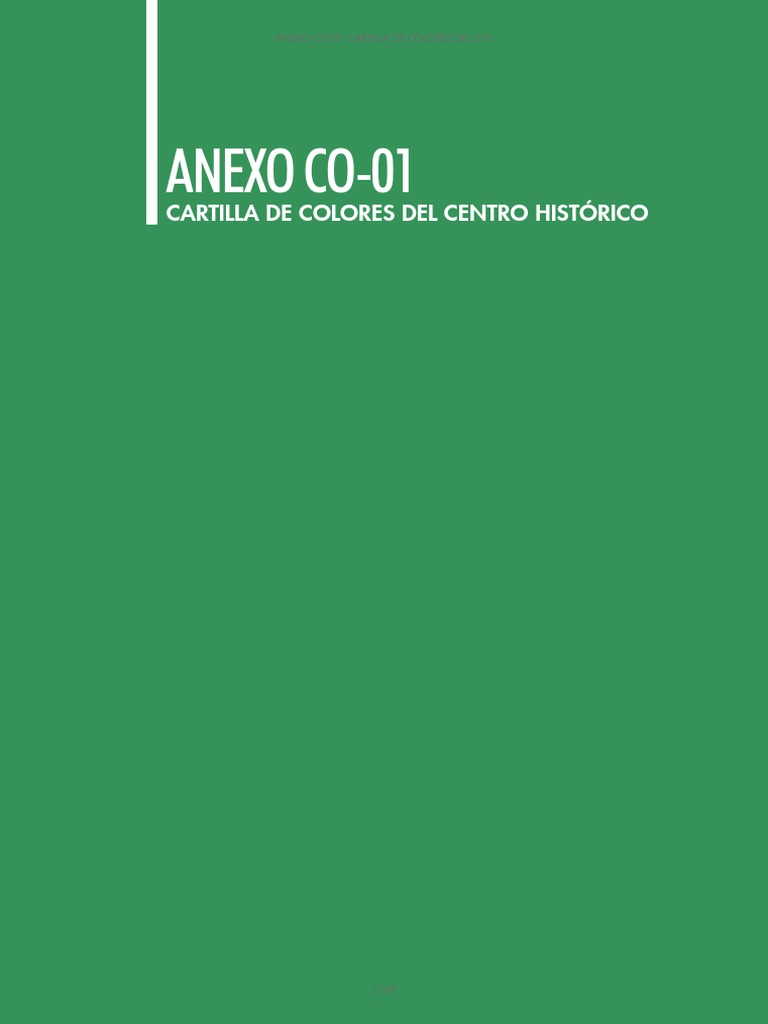 Anexo Co-01: Cartilla de Colores Del Centro Histórico | PDF | Color | Verde