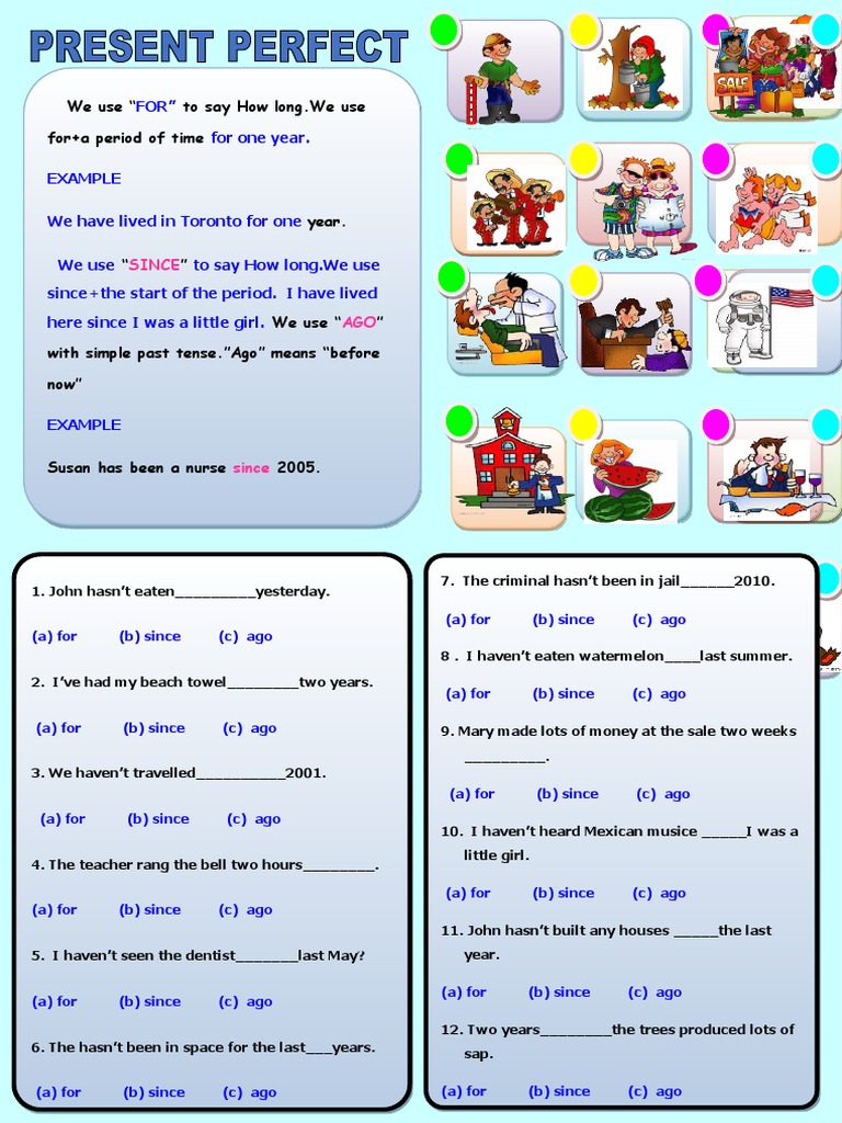 Since: Weuse" To Say How Long - We Use For+a Period of Time | PDF