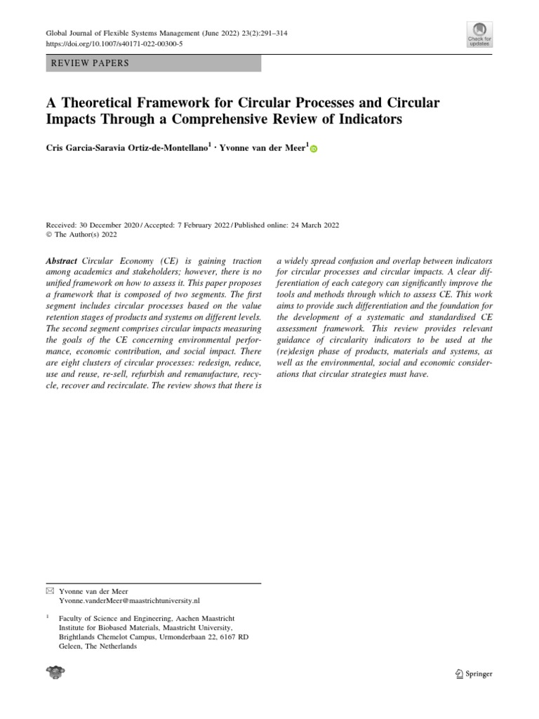 A Theoretical Framework For Circular Processes and Circular Impacts ...