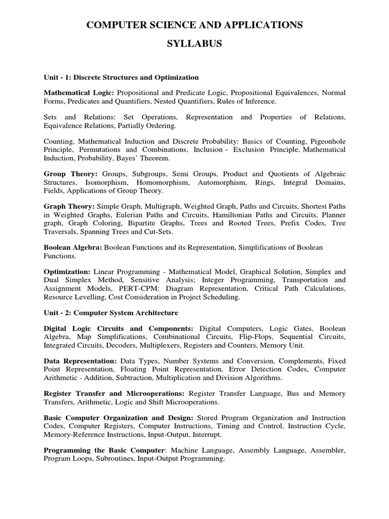 Computer Science and Applications Syllabus | PDF | Computer Network ...
