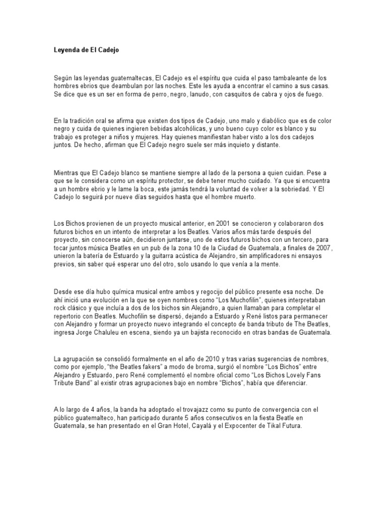 Leyenda de El Cadejo | PDF | Brujería | Guatemala