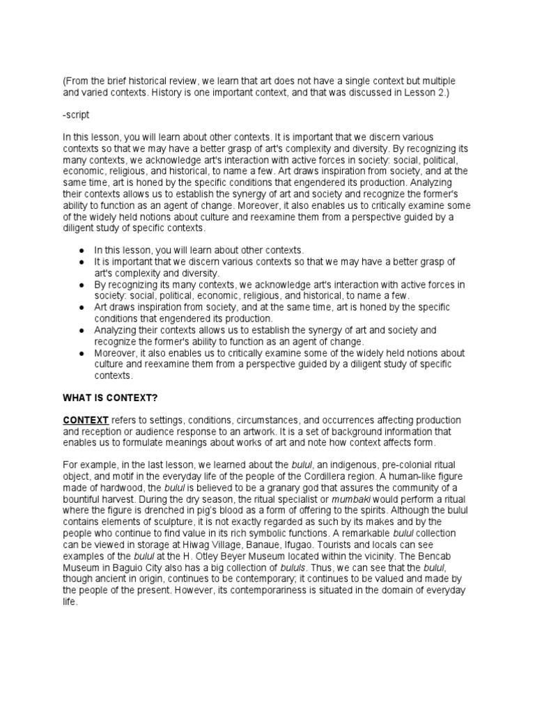 What Is Context? CONTEXT Refers To Settings, Conditions, Circumstances, and Occurrences ...