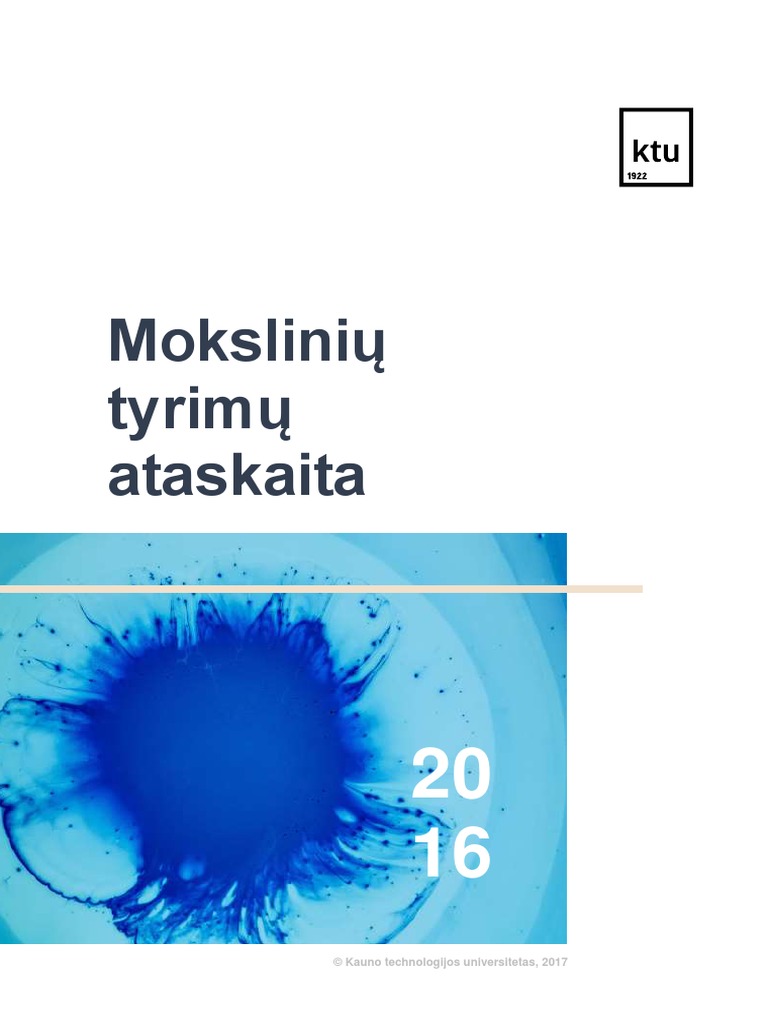 Mokslinių Tyrimų Ataskaita: © Kauno Technologijos Universitetas, 2017 | PDF