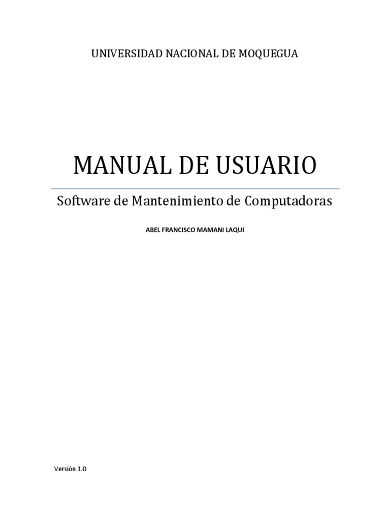 Manual de Usuario: Software de Mantenimiento de Computadoras | PDF ...