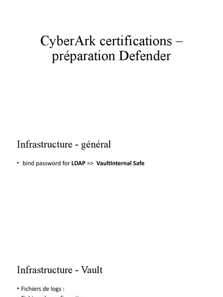 Cyberark Certifications - Préparation Defender | PDF | Superuser | Password