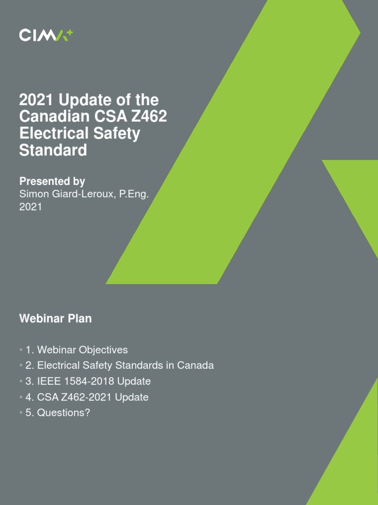 2021 Update of The Canadian CSA Z462 Electrical Safety Standard | PDF ...