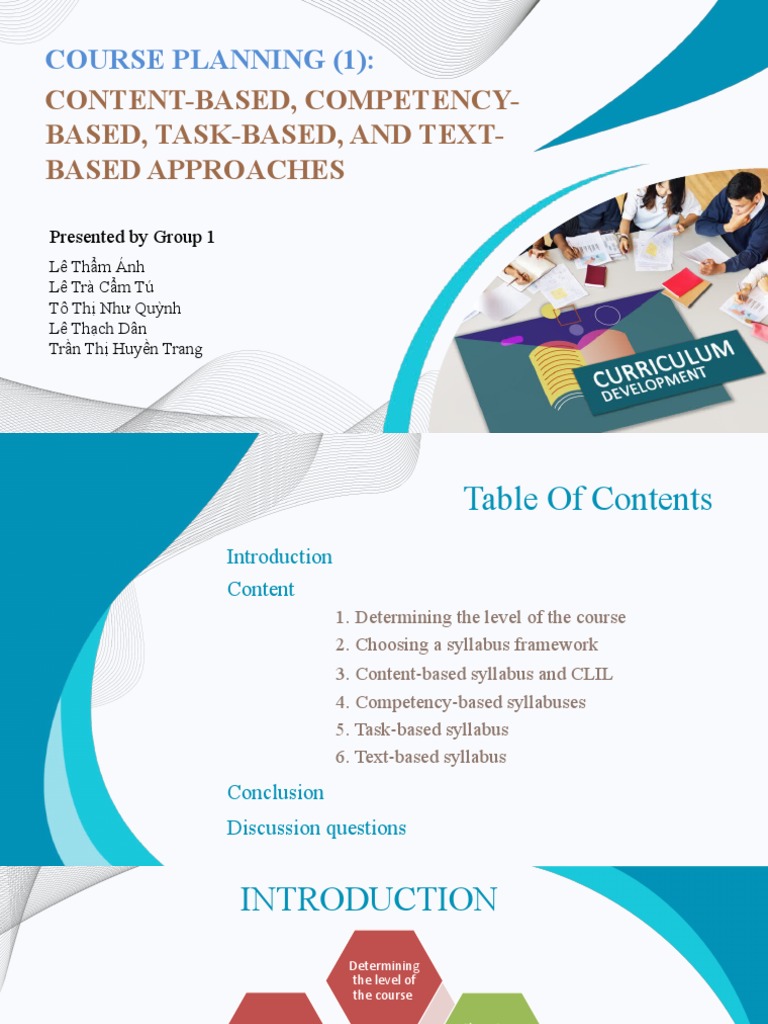 Course Planning (1) :: Content-Based, Competency-Based, Task-Based, and Text - Based Approaches ...