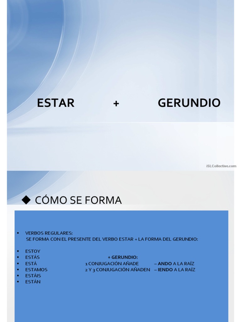Estar + Gerundio | PDF