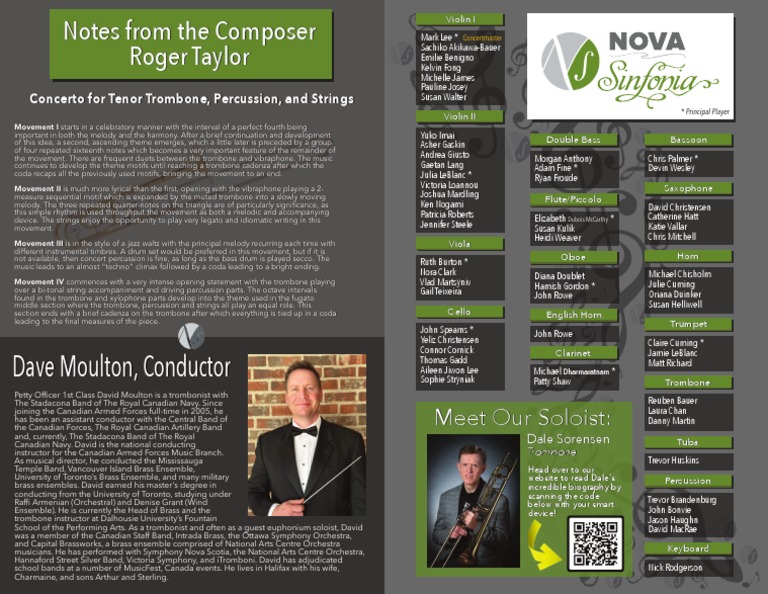 Nova Sinfonia - Program (Inner) | PDF | Trombone | Orchestras