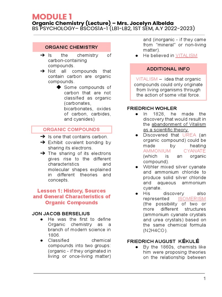 Organic Chemistry Lecture (M1) | PDF | Chemical Bond | Molecular Orbital